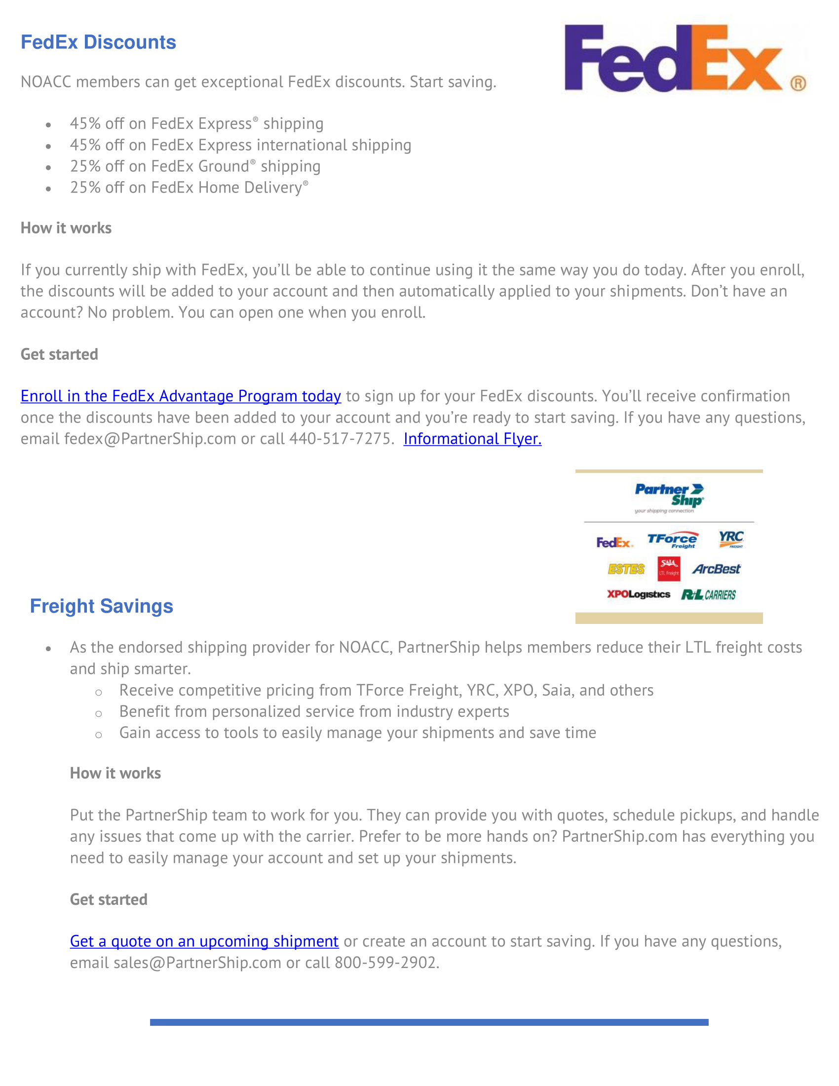 NOACC Member Benefits