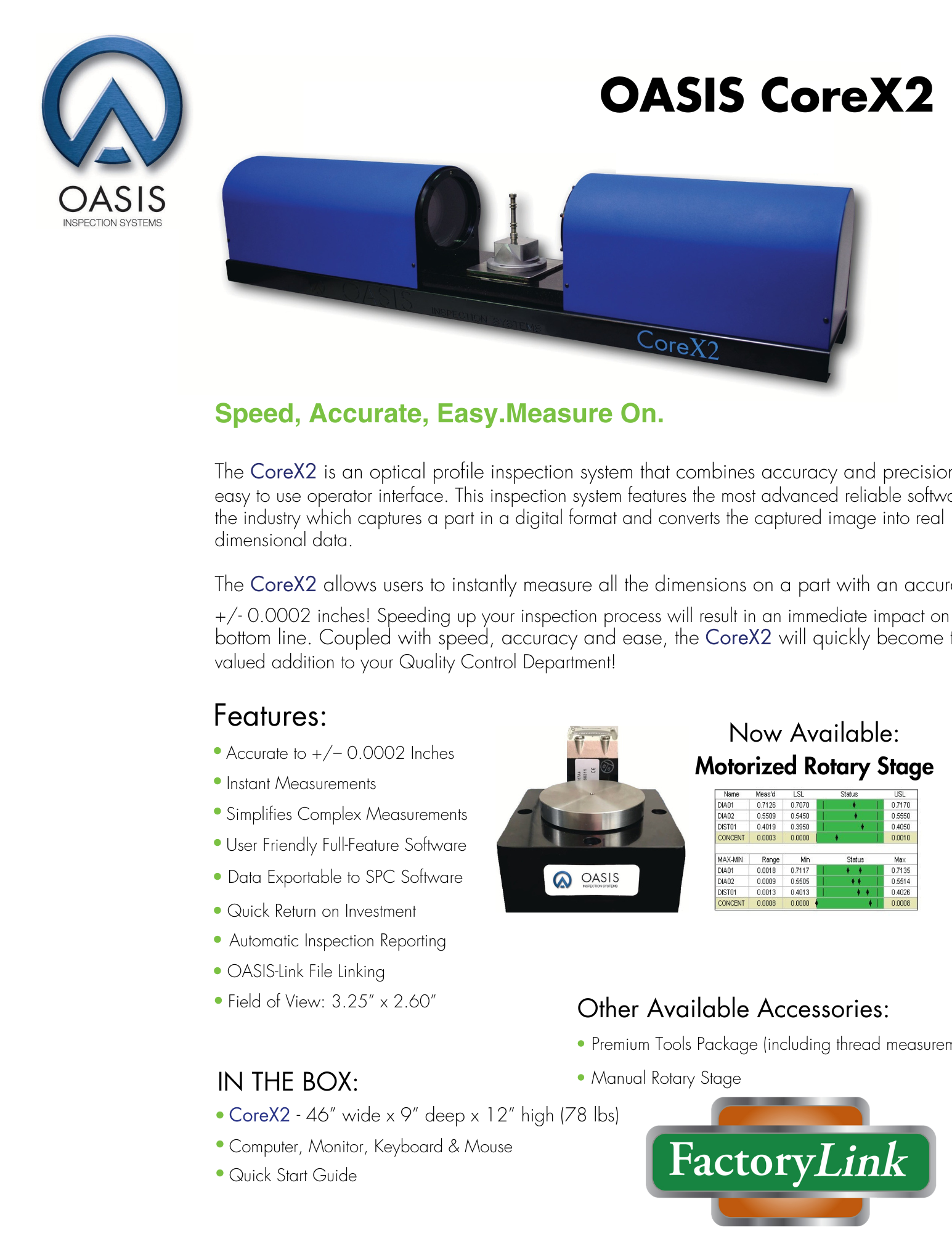 Innovative Metal Products Inspection Devices | OASIS | Factory Link