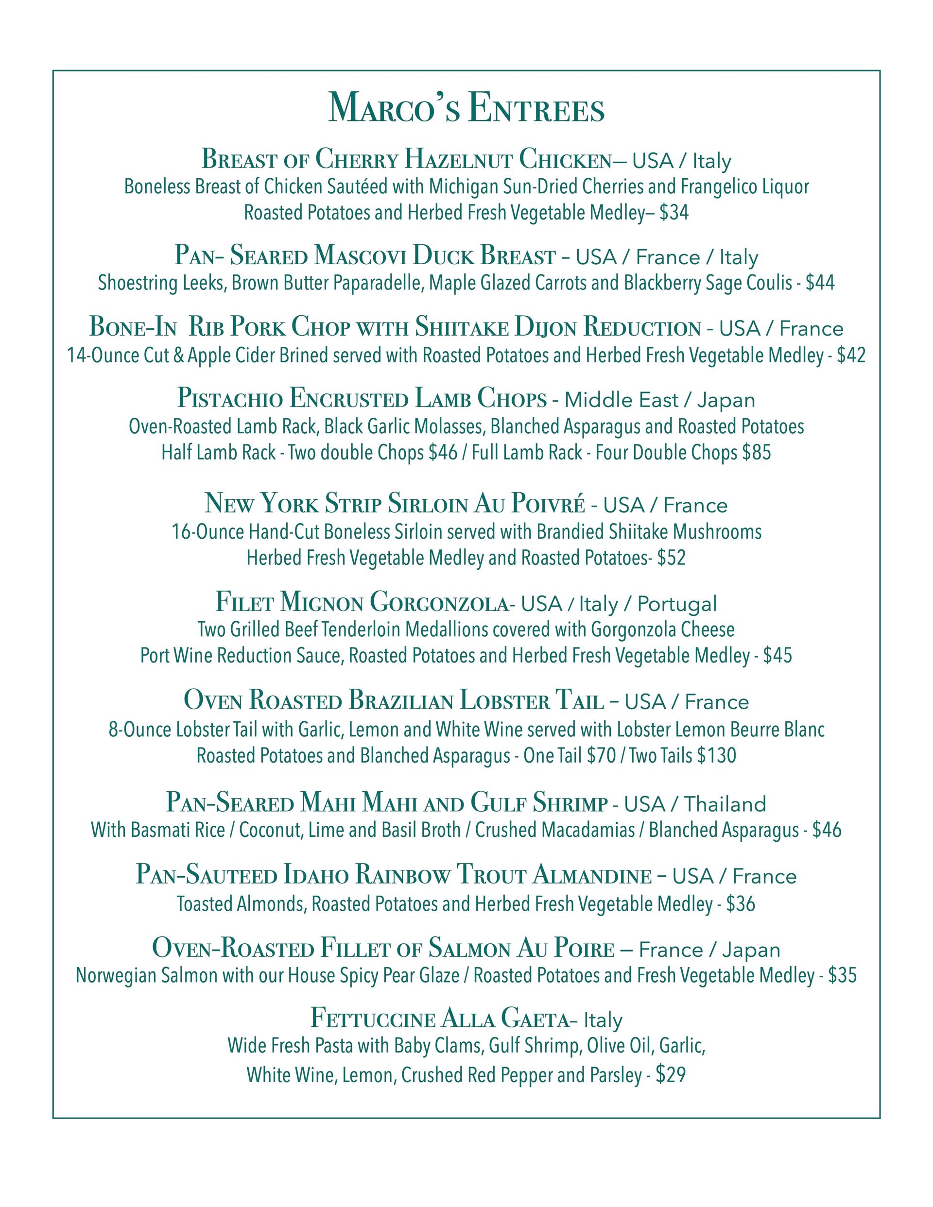 Exceptional Dining Experience | Marco's Kitchen