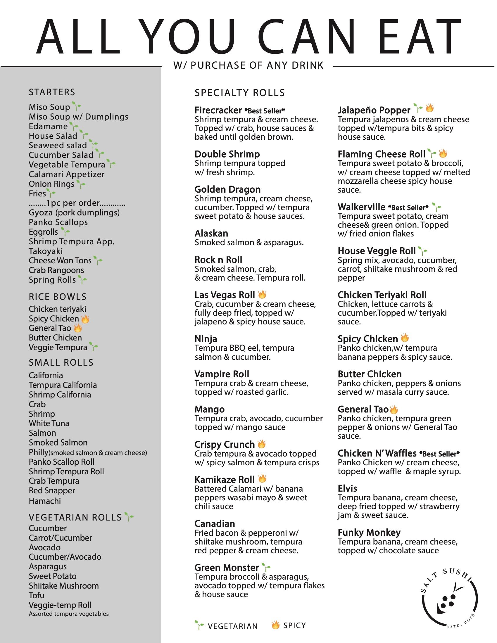 Menu- Salt Sushi
