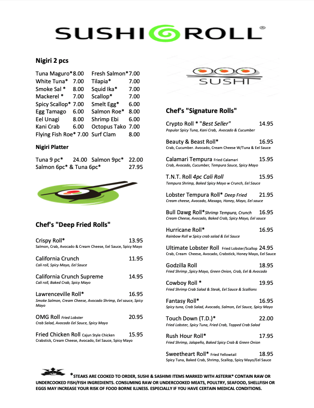 Shogun Lawrenceville ga lunch menu