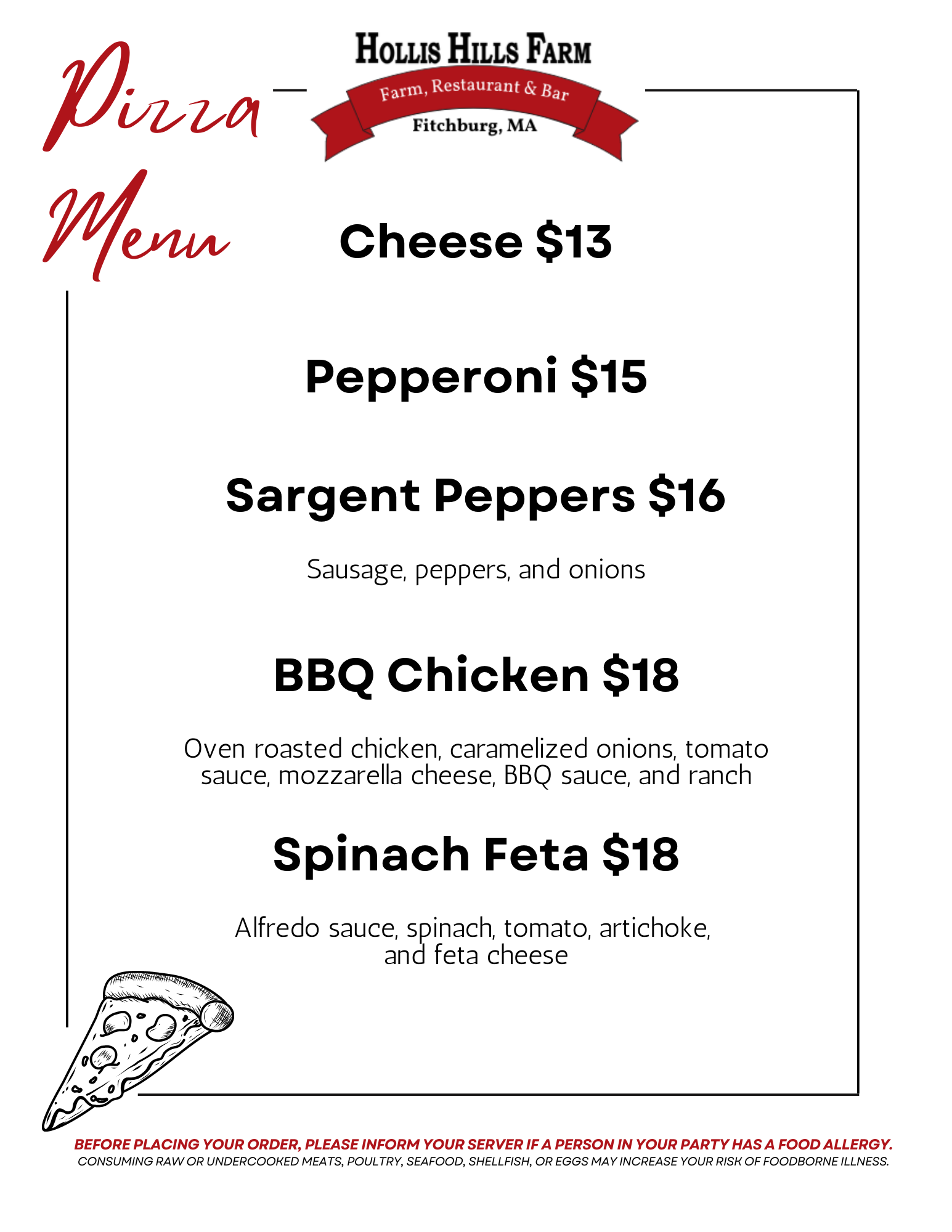 Hollis Hills Farm | Menu | Fitchburg, MA 01420